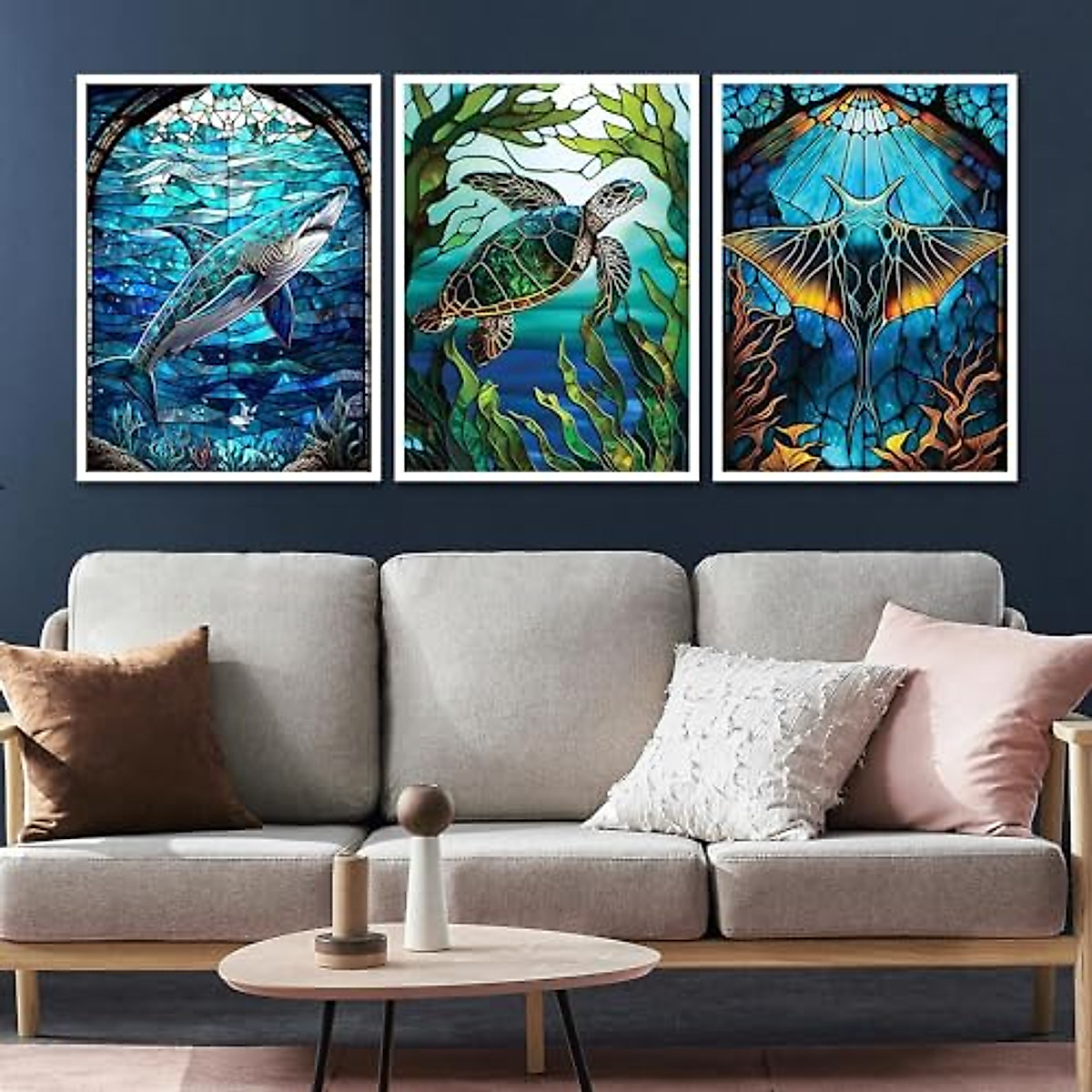 AOKLLA Diamond Painting Kits for Adults Clearance, 6 Pack Sea Animals Diamond Art Kits for Kids, DIY 5D Round Full Drill Crafts Diamond dots Home Wall Decor Gifts (12x16inch)