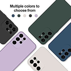 GiiYoon Silicone Case Compatible with Samsung Galaxy S21 Ultra 5G, Full Body Silky Soft Touch Phone Case with Camera Protection, Shockproof Cover with Microfiber Lining, Off White