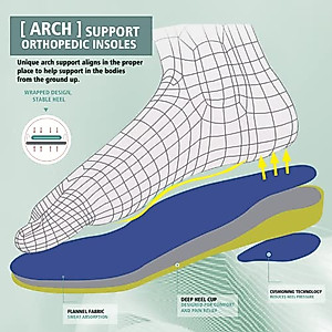 Ortho+rest Men's Orthopedic Shoes Arch Support Sneakers Plantar Fasciitis Walking Shoes (10.5,Black)