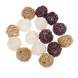 Harilla 50pcs Wicker Rattan Balls Decorative Orbs Vase Fillers, Wicker Balls for Decorating, Wedding Ceremony, Bridal Shower Party, Home Garden Decoration