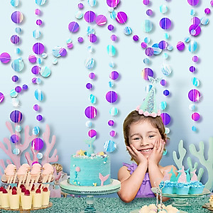 Cheerland Iridescent Mermaid Party Decorations Rose Purple Bubble Garland Hanging Streamer Backdrop Under The Sea Birthday Party Girls Bday Decor Bridal Baby Shower Party Supplies