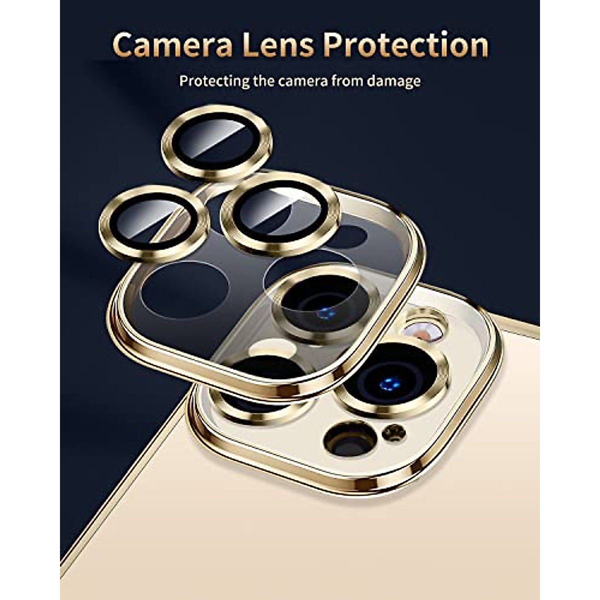 AICISINGN Magnetic Clear Case for iPhone 14 Pro Max with Full Camera Lens Protector Slim Soft TPU Military Grade Drop Protection Case Cover Compatible with MagSafe for Women Girls 6.7"-Gold