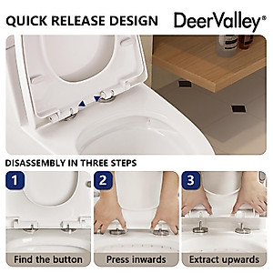 DeerValley Elongated One-Piece Toilet, Dual Flushing Toilet with 17" ADA Comfortable Chair Seat, 0.8/1.28 GPF High-Efficiency Modern Toilet, White Toilet Bowl For 12" Rough-In