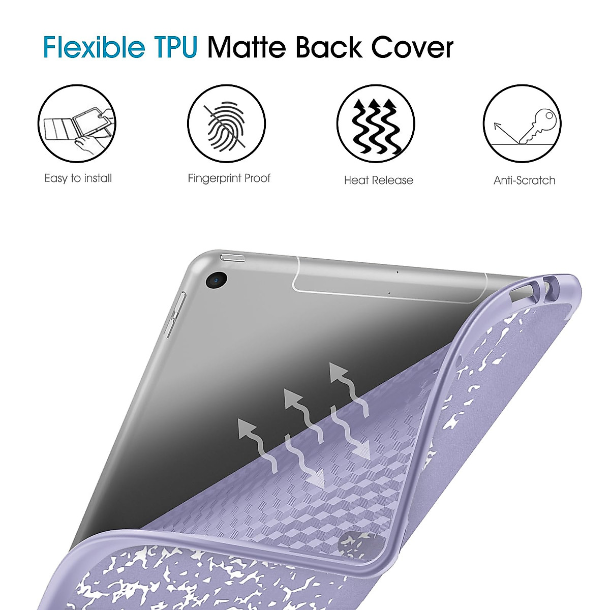 Fintie SlimShell Case for iPad Air 3rd Gen 10.5" 2019 / iPad Pro 10.5 Inch 2017 with Built-in Pencil Holder - Lightweight Smart Stand Soft TPU Back Cover, Auto Wake/Sleep (Composition Book Lilac)