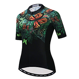 Cycling Jersey Women, Bike Jersey Shirts Quick Dry Short Sleeve Ladies Bicycle Tops