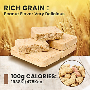 Emergency Food Ration Bars, Peanut Flavor Survival Tabs Supply for Outdoor Camping Emergency Snowstorm Earthquake Disaster Preparedness Kit With Long Self Life 12 Count