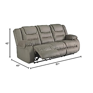 Signature Design by Ashley McCade Contemporary Manual Pull Tab Dual-Sided Reclining Sofa, Gray