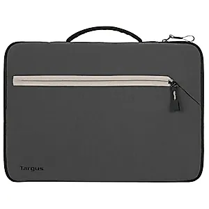 Targus City Fusion Laptop Sleeve 13 to 14 Inch Laptop Case for Dell, Lenovo, Apple MacBook or Chromebook, Laptop Cover with Handle, Water-Resistant Laptop Sleeve, Grey (TBS571GL)