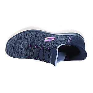 Skechers Women's Hands Free Slip Ins Summits Dazzling Haze Sneaker, Navy Purple, 8