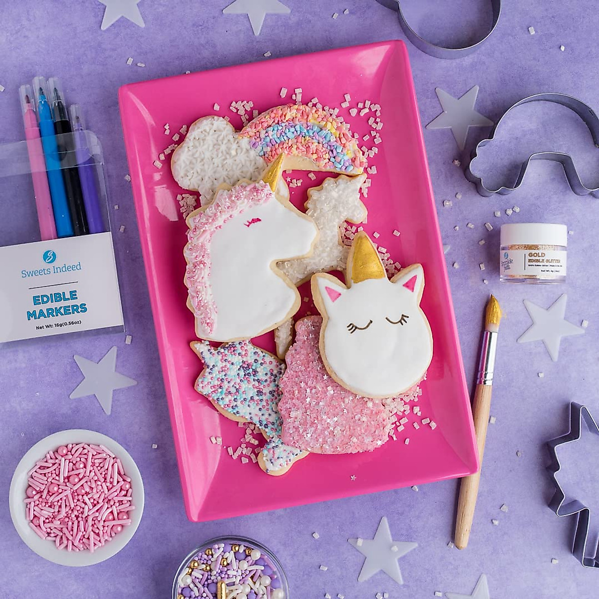 Cookie Cutter Kingdom, Unicorn Themed Cookie Cutter Set, 7 Piece Set, Cookie Cutters Shape, Biscuit Fondant Cutters for Party Decorations (Unicorn Set - 7 Pack)