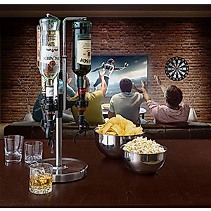 OGGI 3-Bottle Revolving Liquor Dispenser, Stainless Steel