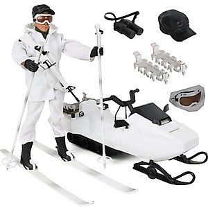 Click N' Play Action Figure Military Snowmobile 15 Piece Set, Military Action Figures and Army Toys for Boys 8-12