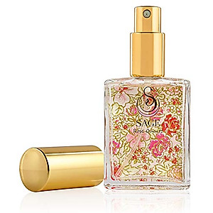 Rose Quartz Organic Eau de Toilette Spray Perfume By The Sage Lifestyle (2 Oz/59 ml) - 75% organic, 100% gorgeous- A Gemstone Perfumery, Travel Perfume, Vegan Perfume Oil - Feel Subtle Hint of White Amber, Sandalwood & Fresh Musk