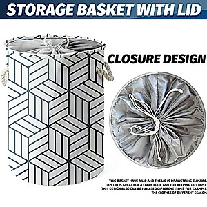 Hampers for Laundry Collapsible Clothes Baskets with Easy Carry Handles and Drawstring Waterproof Storage Organizer Perfect for Kids Boys Girls Toys Room, Bedroom, Nursery, Home, Gift Basket - 38L