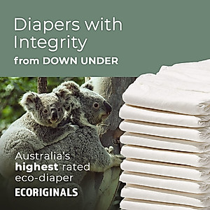 Ecoriginals Eco Disposable Hypoallergenic Diapers | Newborn Plus Baby Size 1, 8-13lbs | 1 Pack, 28 Count | Plant-Based, Non-Toxic