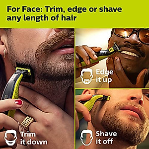 Philips Norelco OneBlade 360 Replacement Blades, for OneBlade Electric Shaver and Trimmer, Durable Stainless Steel, Trim, Edge and Shave, 2 pack, Model QP420/80