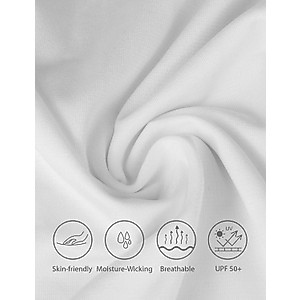 BALEAF Mens Shirt, Sun Protection Hoodie UPF 50+ UV SPF T-Shirts with Mask Rash Guard Fishing Lightweight, 03-White, Large, Long Sleeve