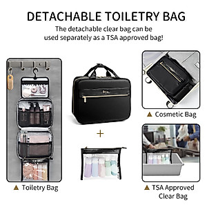 BIRFORK Travel Toiletry Bag, Large Hanging Toiletry Bag for Women Men, Cosmetic Makeup Bag for Traveling, Makeup Organizer for Full-Size Shampoo, Travel Essentials Bag