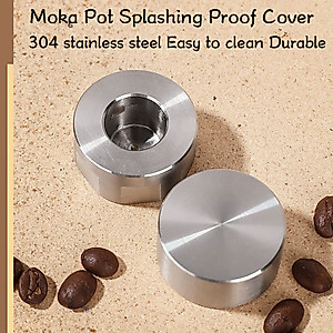 Moka Coffee Pot Splashing Proof Cover Anti Rust Stainless Steel Splash Cap Accessory 2Pcs Coffee Machines Appliances