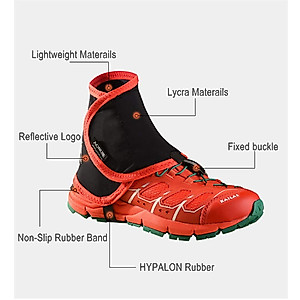 Keep Outdoor 1 Pair Cross Country Low Trail Running Gaiters Sand Proof Shoe Cover for Men Women Hiking Runing Cycling Mountain Road Prevent Sand Stone (Blue&Black)