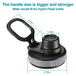 Spout Lid for Hydro Flask Wide Mouth Sport Water Bottles, Replacement Lid Accessories for Hydro Flask Chug lid with Big Handle Easy to Carry, Fits Most Wide Mouth Bottles