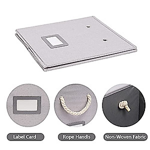 HONGKERNE Collapsible Fabric Storage Cubes 12x12x12inch,Foldable Storage Bin for Cube Organizer with Cotton Rope Handle Cube Storage Bins,Cubes Storage Bins for Closet and Shelves-Set of 2 (Gray, 12"-2 Pack)