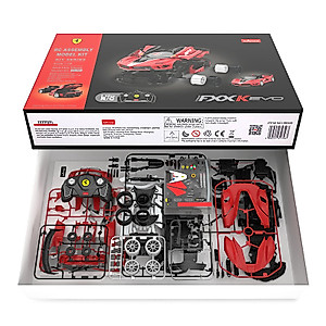 RASTAR RC Car Kits to Build, 1/18 Ferrari FXX-K EVO Supercar Assembly Building Kit with Remote Controller, 92PCs, STEM Kits for Kids and Adult, Ages 8+