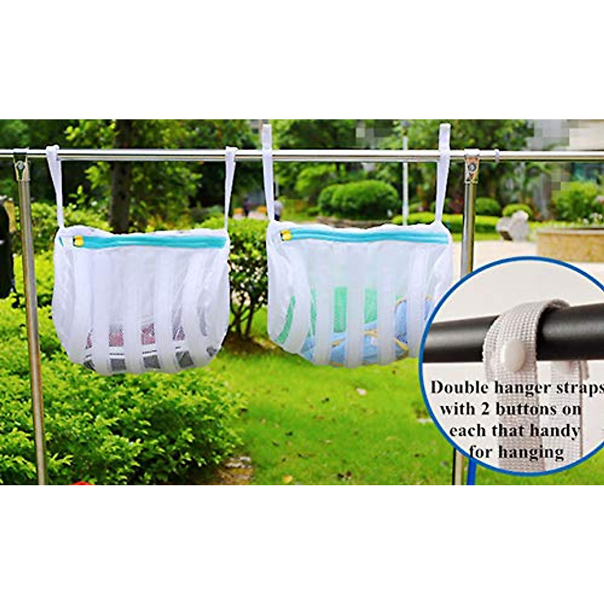 DurReus Mesh Laundry Bag Men Canvas Shoes Sneakers Trainers Washing in Washer Dryer Sturdy Women Delicates Lingerie Bra Wash Bags with Bumper Protectors