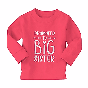 Haase Unlimited Promoted to Big Sister - New Sis Long Sleeve Toddler Cotton Jersey Shirt (Pink, 4T)