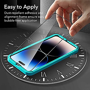 ESR Tempered Glass Screen Protector for iPhone 14 Pro (Armorite), Easy Installation Frame, Military-Grade Protection, Ultra Tough, Scratch Resistant, 2 Pack