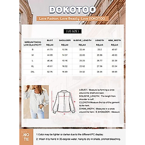 Dokotoo Womens Ladies Elegant Bell Long Sleeve Summer Fall Tops Square Neck Button Down Chiffon Office Work Shirts and Blouses for Women Fashion 2023 Casual Loose Shirts Pink Medium