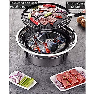 Primst Multifunctional Charcoal Barbecue Grill, Household Korean BBQ Grill, Portable Camping Grill Stove, Tabletop Smoker Grill