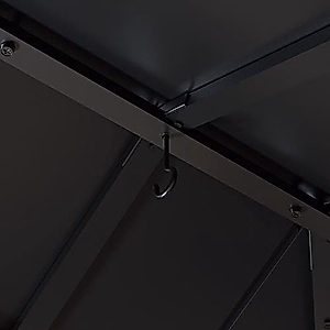 Gotland 12' x 14' Hardtop Gazebo,Outdoor Galvanized Steel Metal Double Roof Gazebo with Curtains and Netting for Patios, Gardens, Lawns,Sand