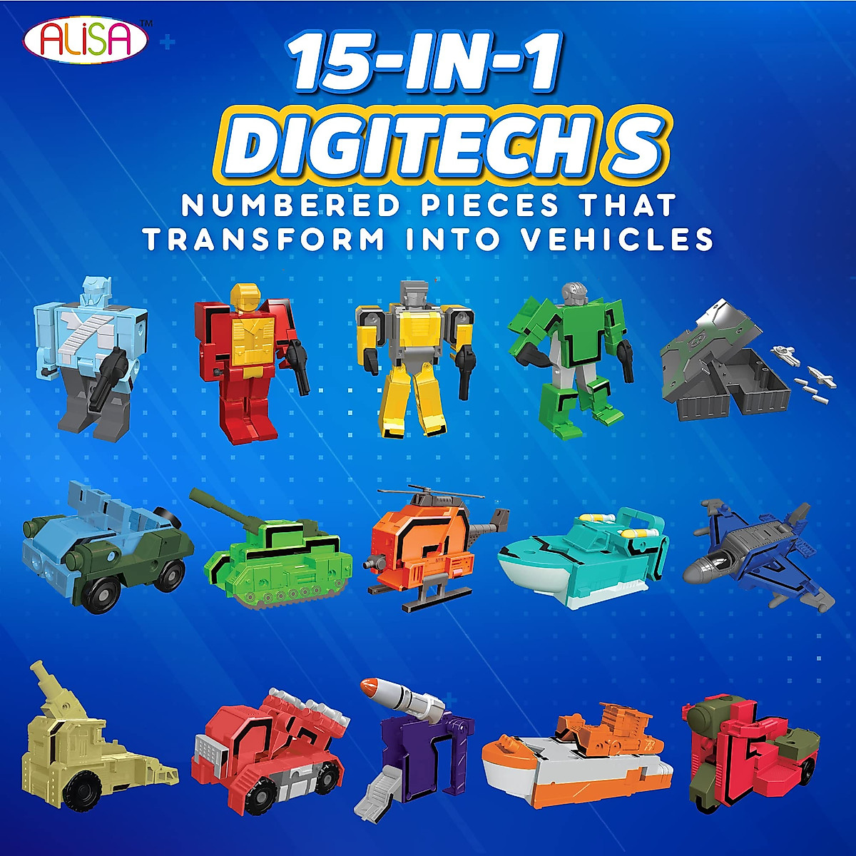 Number Robots Transforming Action Figures - 10 Numbers and Math Signs - Learning Robot Transforming Vehicle Toys, Number Bots Gift for Kids Educational Learning Toys - Transbot Digitech S