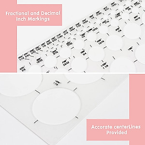 Tamaki Circle Template Circle Round Stencil Templates for Drafting for Office and School Building Formwork Drawings Templates, Large and Small Size, 3 Pack