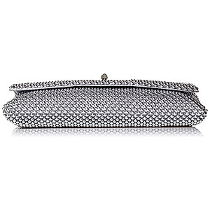 Jessica McClintock Trina Mesh Clutch, Silver
