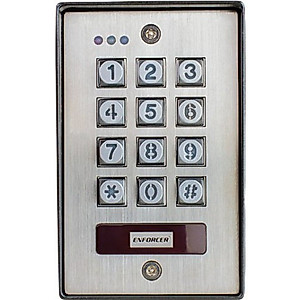 Seco-Larm SK-1123-SPQ Vandal Resistant Outdoor Access Control Keypad with Proximity Reader; 4 Available Programmable Access Modes for All 3 Outputs