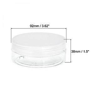 uxcell Round Plastic Jars with Transparent Screw Top Lid, 3oz/ 100ml Wide-mouth Clear Empty Containers for Storage, Organizing, 2Pcs