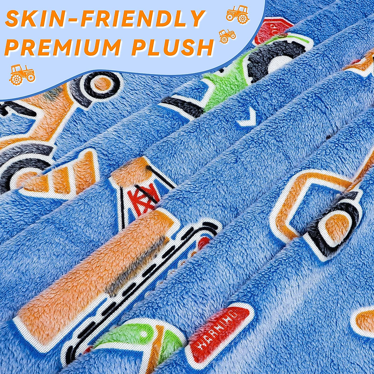 LOKOZ Truck Blanket Construction Blanket Glow in The Dark Blankets for Boys Tractor Blanket Kids Excavator Blanket Birthday Gifts for Room Bed Sofa Decor