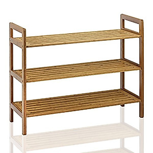 Oceanstar 3-Tier Bamboo Shoe Rack, Natural