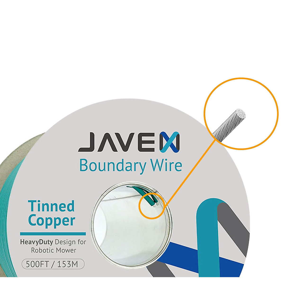 JAVEX Robotic Mower Boundary Wire- Tinned Copper Heavy Duty Universal for Husqvarvna, Worx and Other Lawn Auto-Mower Brands Installation Kit [3.4mm, 24x0.25mm] Green, 153M/500FT
