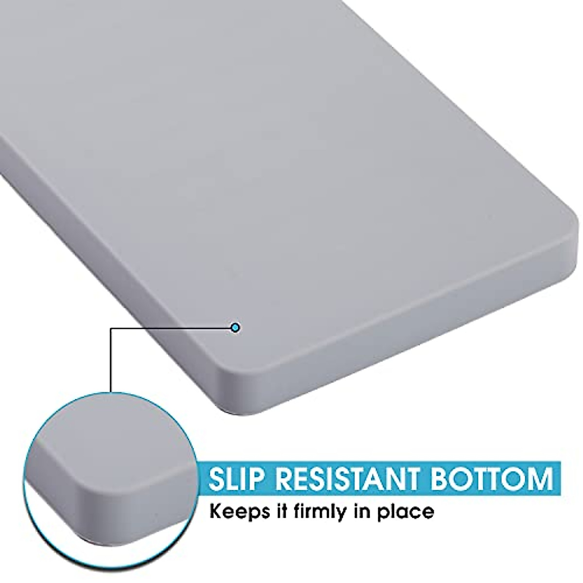 Cheer Collection Soap and Sponge Holder - Silicone Non-Slip Kitchen Counter Sink Organizer and Storage Tray, Medium