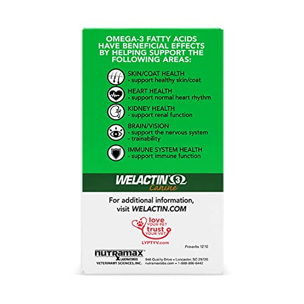 Nutramax Welactin Omega-3 Fish Oil Skin and Coat Health Supplement Liquid for Dogs, 120 Softgels