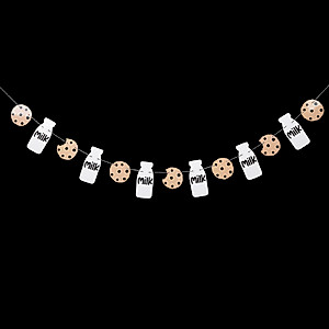 Cookies Milk Birthday Party Banner - Cookies And Milk Theme Decorations, Baby Shower Banner, Photo Smash Props, First Birthday Party Supplies