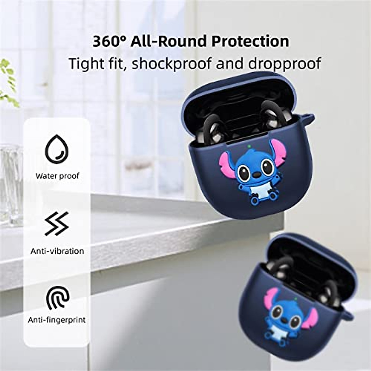 CASEVERSE Case for Bose QuietComfort Earbuds II, Soft Kawaii Silicone Cartoon Anime Protective Headphones Covers for Boys Girls Teens with Keychain