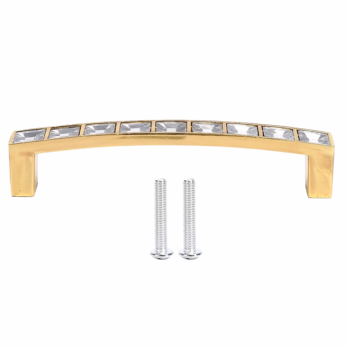 Gold Crystal Handles, Clear Crystal Cabinet Pull Bling Door Knobs Double Hole Cupboard Handles for Wardrobe, Kitchen, Bedroom