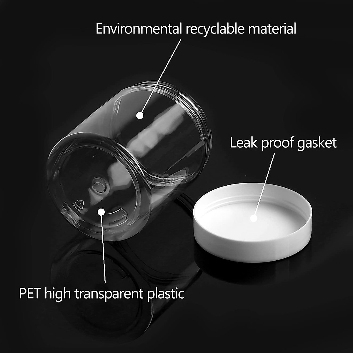 YUENPUN 30 PCS 4 OZ Slime Containers with White Lids, Wide Mouth Plastic Round Storage Jars, Clear Plastic Slime Containers, Small Plastic Cosmetic Jars for Lotion, Cream, Beauty Products