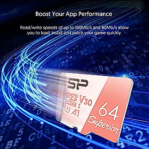 Silicon Power 256GB Micro SD Card U3 Nintendo-Switch Compatible, SDXC microsdxc High Speed MicroSD Memory Card with Adapter