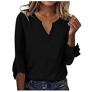 Marble Print Graphic Shirts Leisure Tops for Women Casaul Short Sleeve V-Neck Tees Blouse Regular Soft Tunics Cloth 1-Black 3X-Large