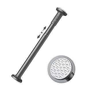 Non-Slip Spring Tension Rods For BathroomShower Curtain Rod Tension No Drill, Never Rust Support Rod,Grey-35~50CM (Color : Grey, Size : 35~50CM)